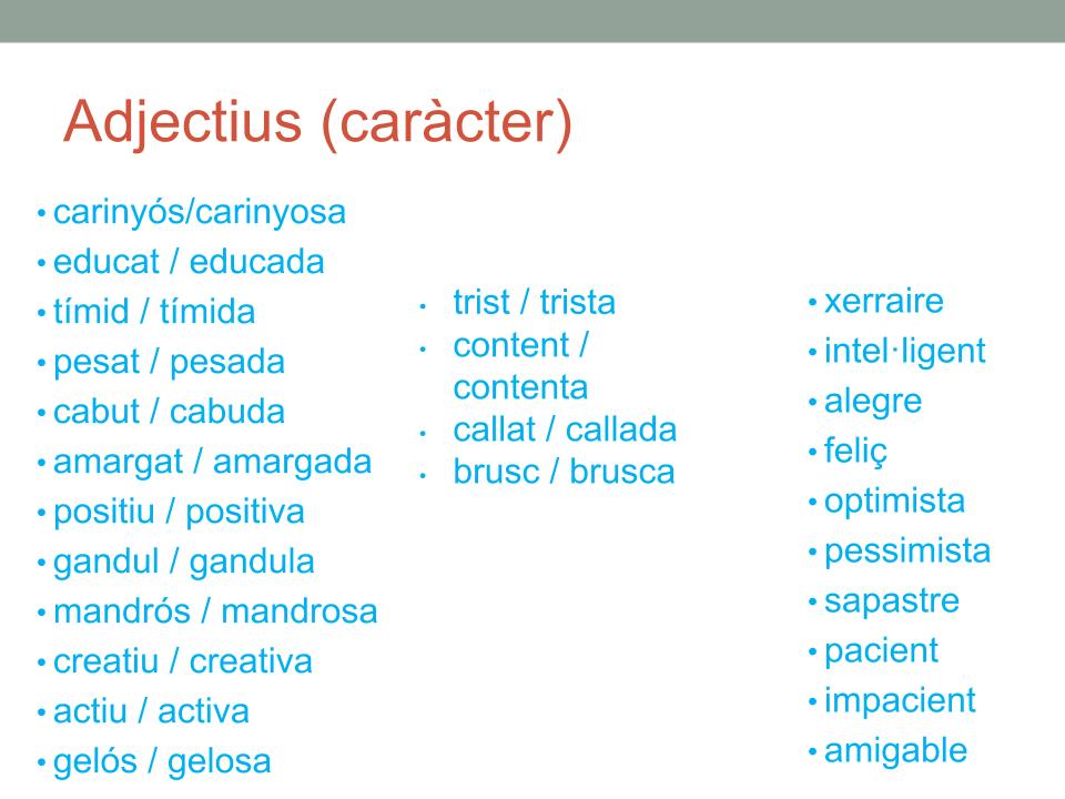 adjectius « Servei Local de Català de Castelldefels